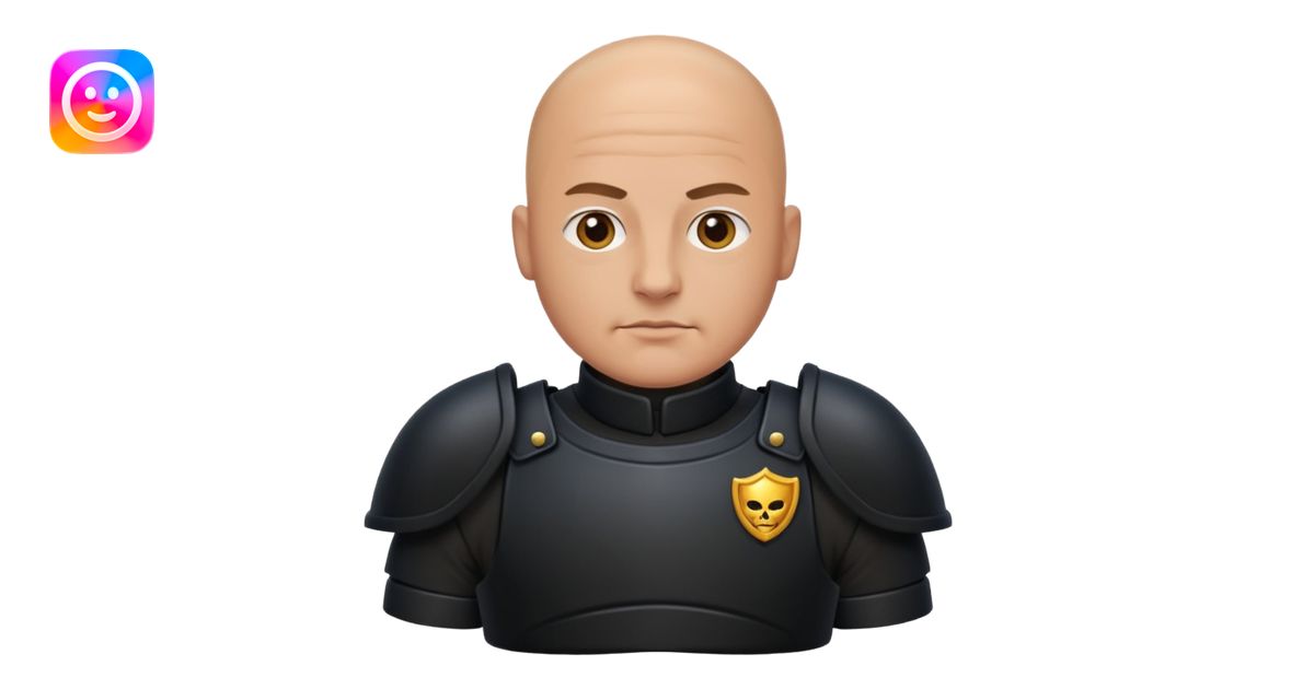 bald armed guards black armour emoji | AI Emoji Generator