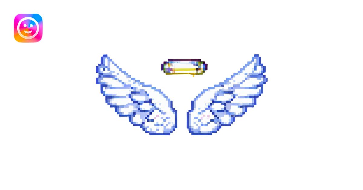 pixel art style angel wings, small and cute illustration | AI Emoji ...