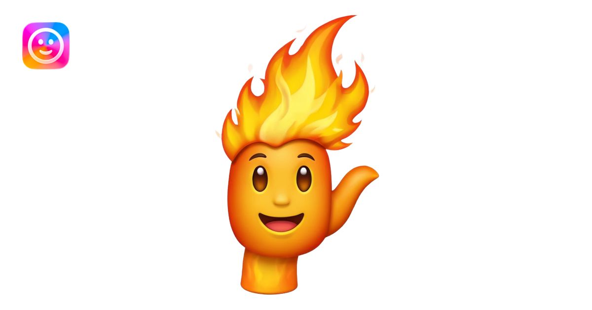 fire emoji with arm behind it behind it emoji | AI Emoji Generator