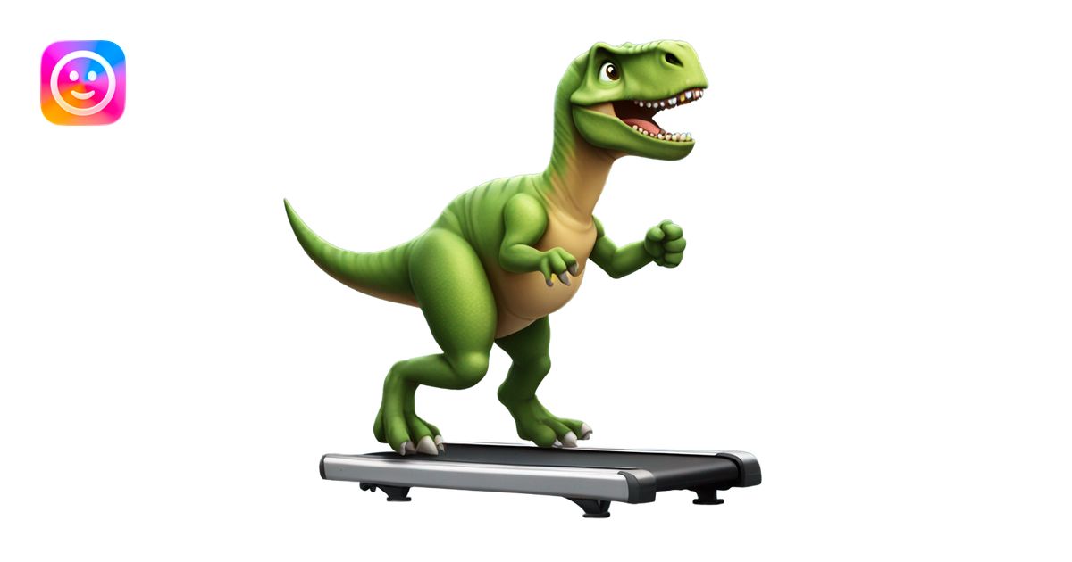 dinosaur runs on a treadmill and shows a thumbs up emoji | AI Emoji ...