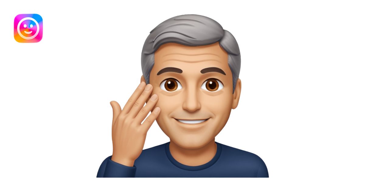 George clooney hand on face emoji | AI Emoji Generator