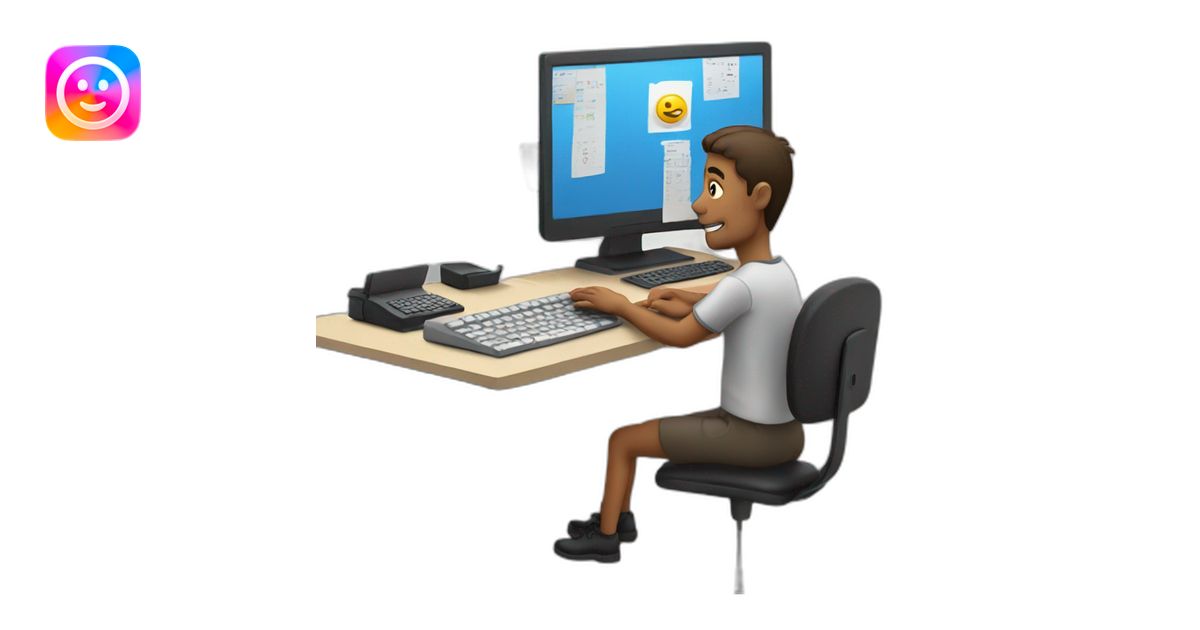 typing at a desk emoji | AI Emoji Generator