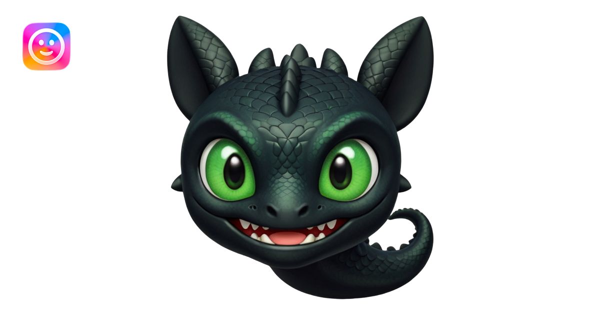 Toothless face only from how to train your Dragon emoji | AI Emoji ...