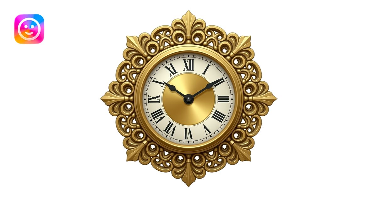 Vintage Indian clock emoji | AI Emoji Generator