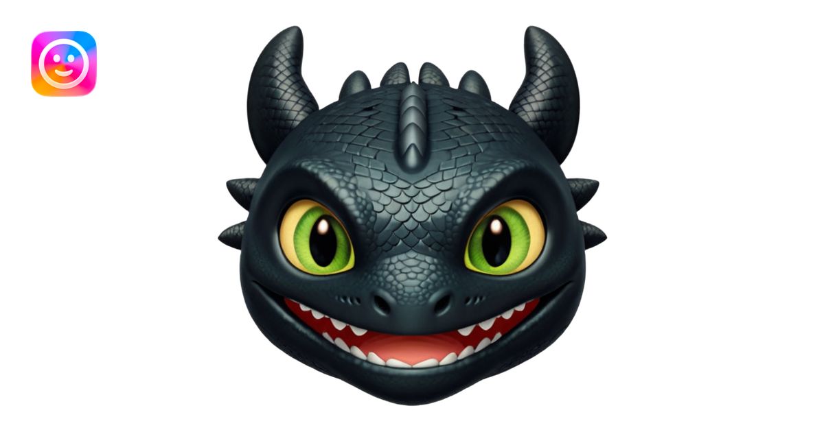 Toothless face only from how to train your Dragon accurate emoji | AI ...