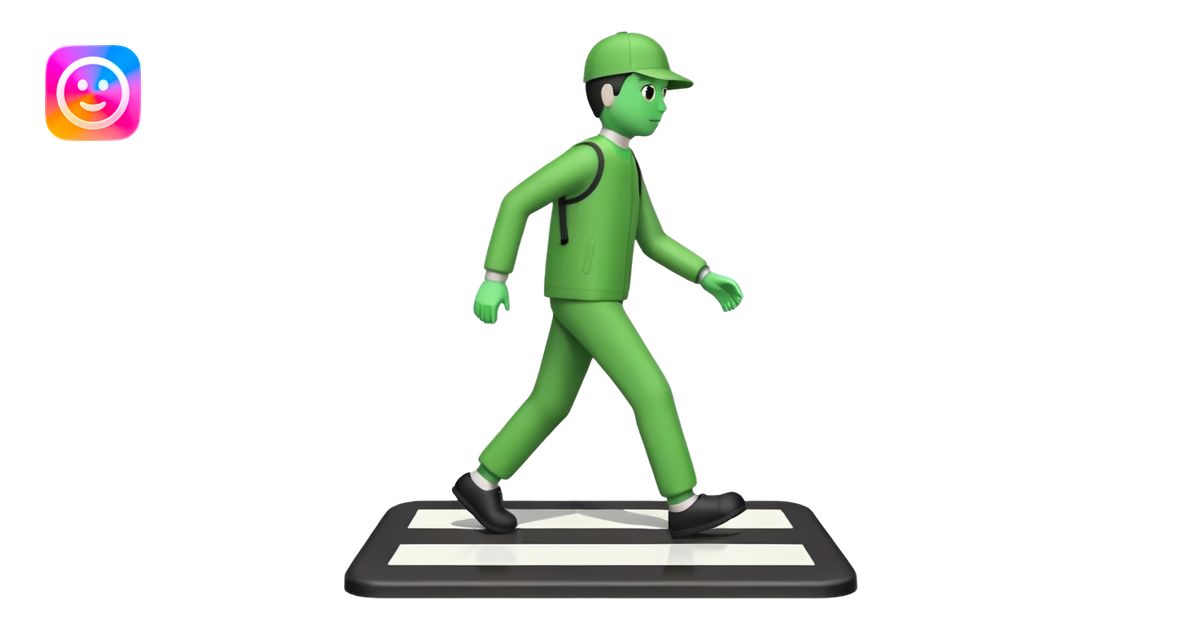 Crosswalk Light icon , Green walking man. emoji | AI Emoji Generator