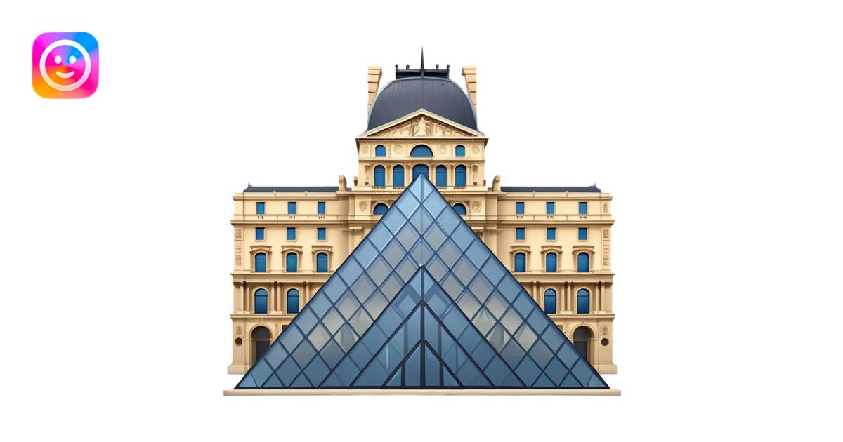 Cinematic Realistic Louvre Museum Landmark Emoji, depicted with the ...