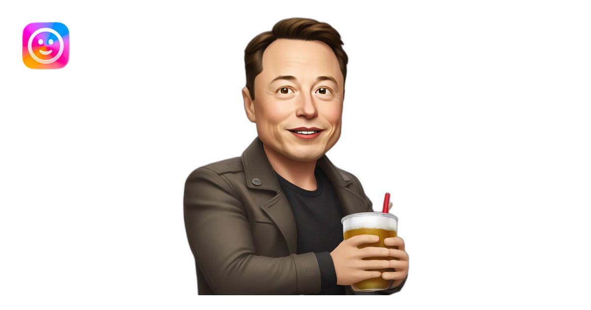Elon musk drinking ..?? emoji | AI Emoji Generator