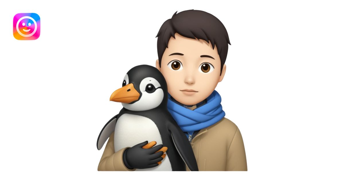 Winter penguin lying on Akashi Seijūrō’s shoulder with Akashi wearing winter clothes emoji | AI ...