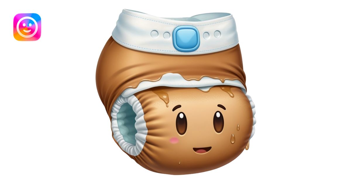 diaper with diarrhea spilling out of it alittle emoji | AI Emoji Generator