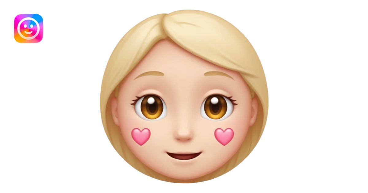 “Pastel round emoji with shy sparkling eyes, gentle blush, trembling ...