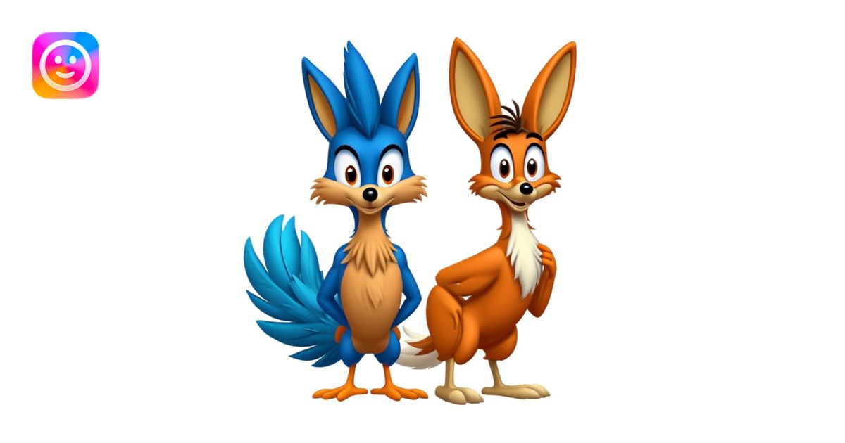 Road runner and wile e coyote emoji | AI Emoji Generator