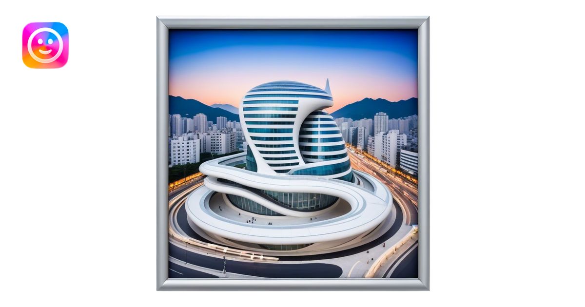 Realistic Dongdaemun Design Plaza (DDP) Landmark Emoji, featuring the ...