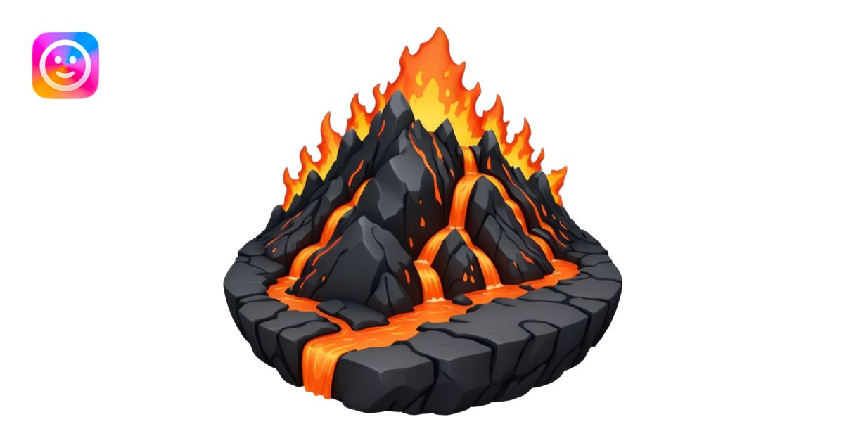 planet, surface covered in lava and rocks emoji | AI Emoji Generator