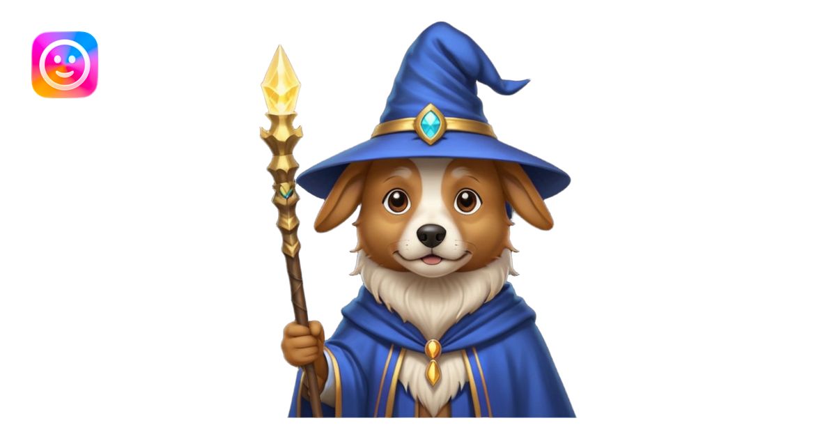 Dog wizard emoji | AI Emoji Generator