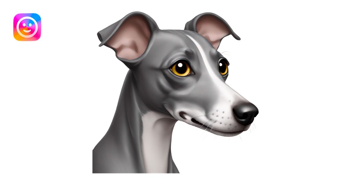 Gray Italian greyhound emoji | AI Emoji Generator