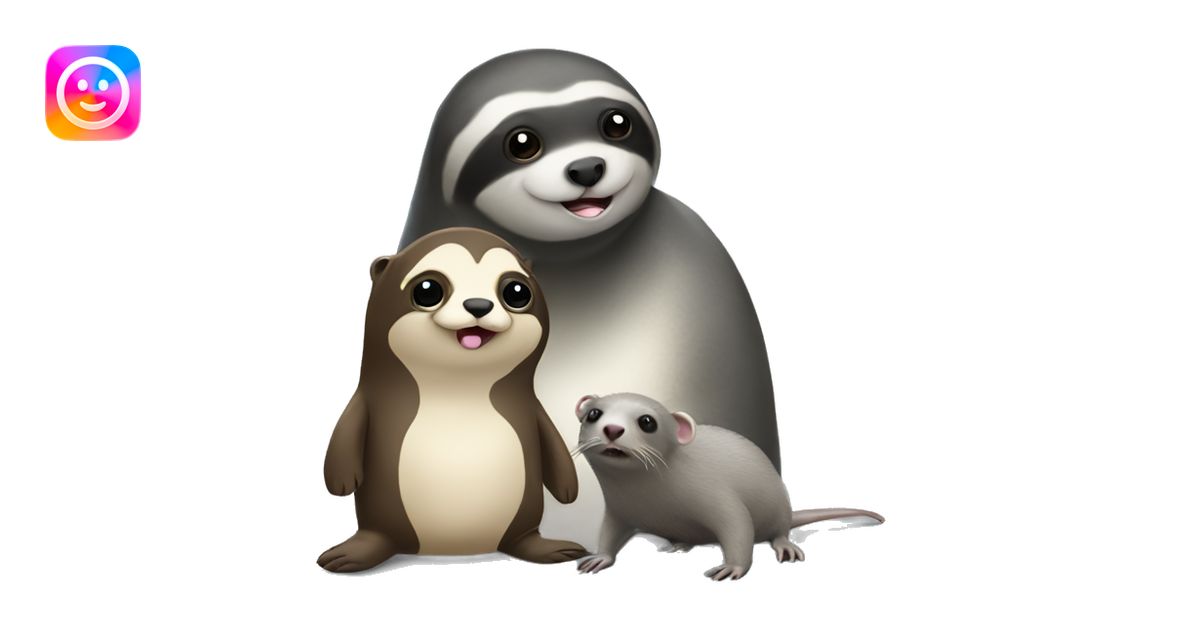 a seal a sloth and a rat talking emoji | AI Emoji Generator