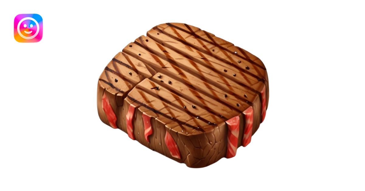 grilled steak object icon, cooked beef steak with grill marks, juicy ...