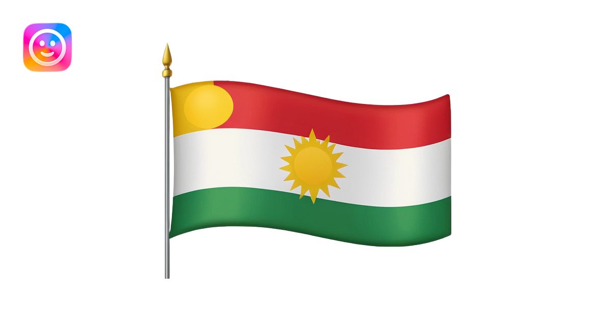 kurdistan flag without the pole like every other flag emoji emoji | AI ...