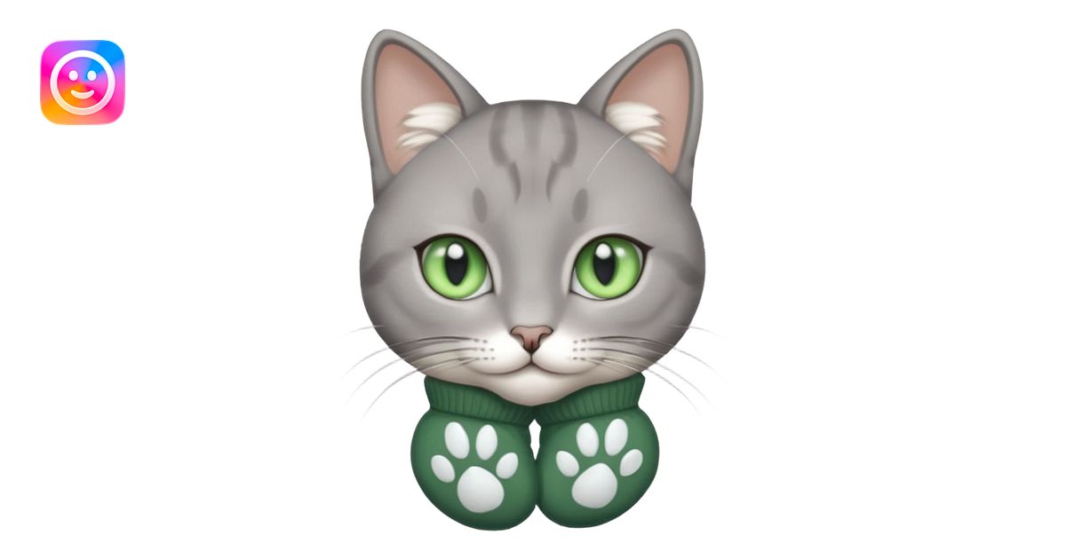 beautiful female grey cat with green eyes, white mittens and white ...
