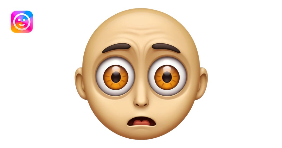 Crazy looking guy with huge eyes emoji | AI Emoji Generator