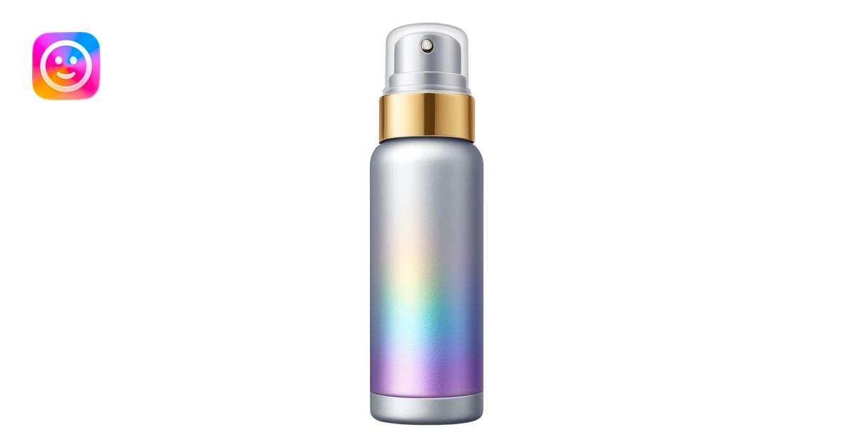 Emoji of a body highlighter spray. It is a small cylindrical bottle ...