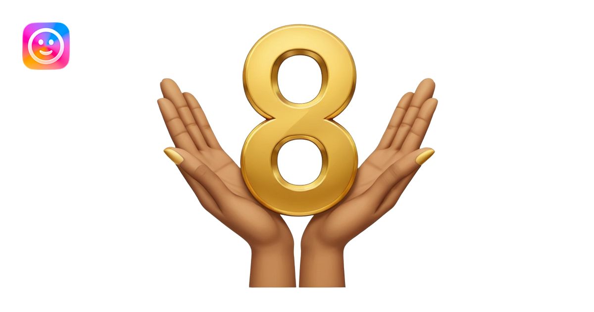 Two open separate hands. The one on the left has the number 6 on top of ...