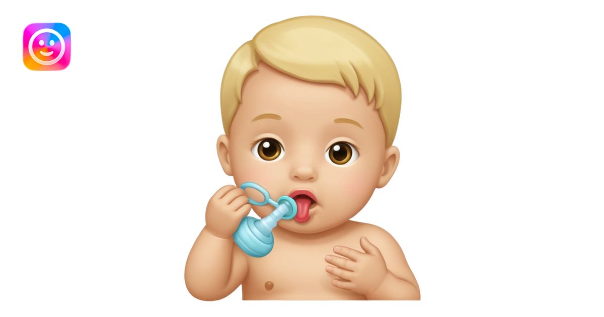 baby sucking on a pacifier emoji | AI Emoji Generator