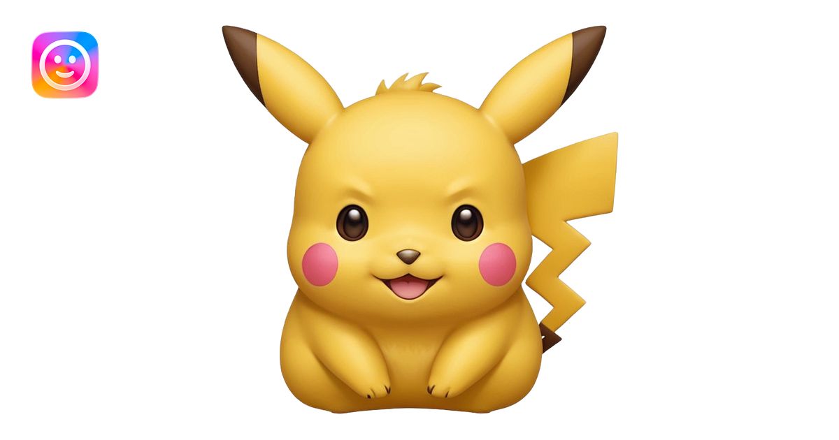 Pikachu version ios avec que la tête plus mignon emoji | AI Emoji Generator