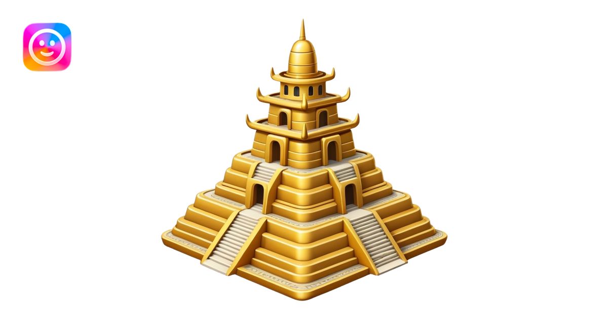 Annunaki ancient gold spaceship ziggurat top emoji | AI Emoji Generator