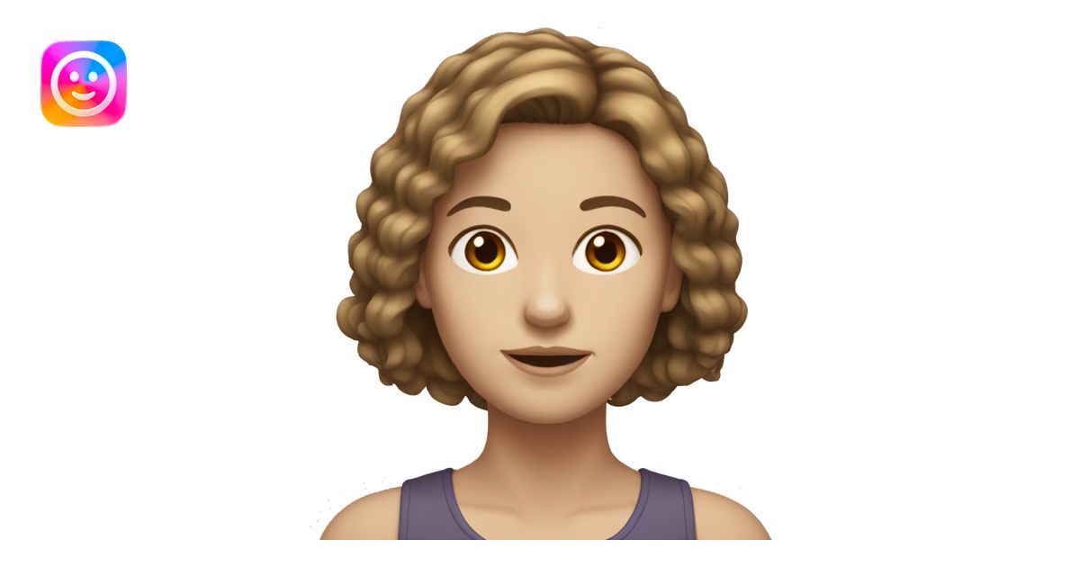 white woman shoulder length brown hair emoji | AI Emoji Generator