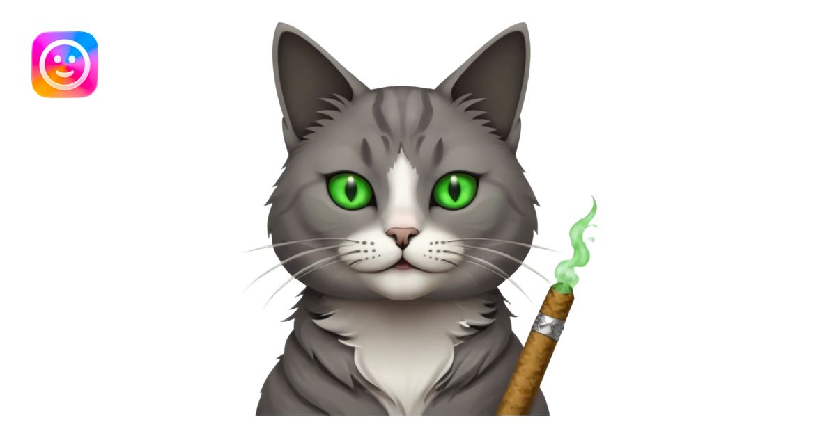 Un gato fumando un porro emoji | AI Emoji Generator