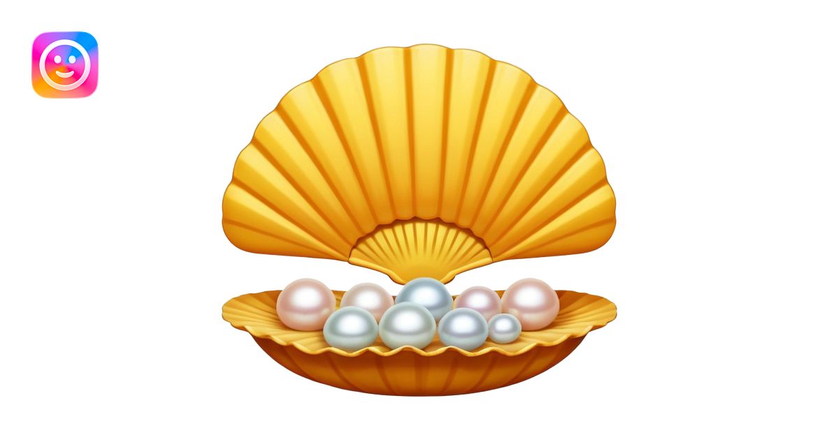Girly clamshell with pearl inside emoji | AI Emoji Generator