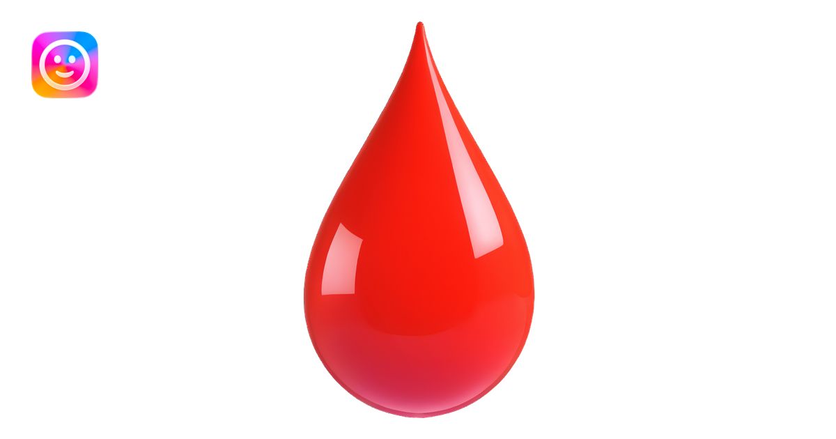 blood drop emoji, 3D style, shiny effect emoji | AI Emoji Generator