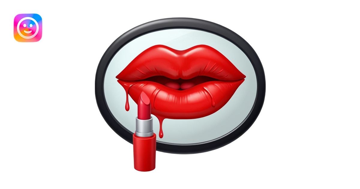 Kissing lipstick on mirror emoji | AI Emoji Generator