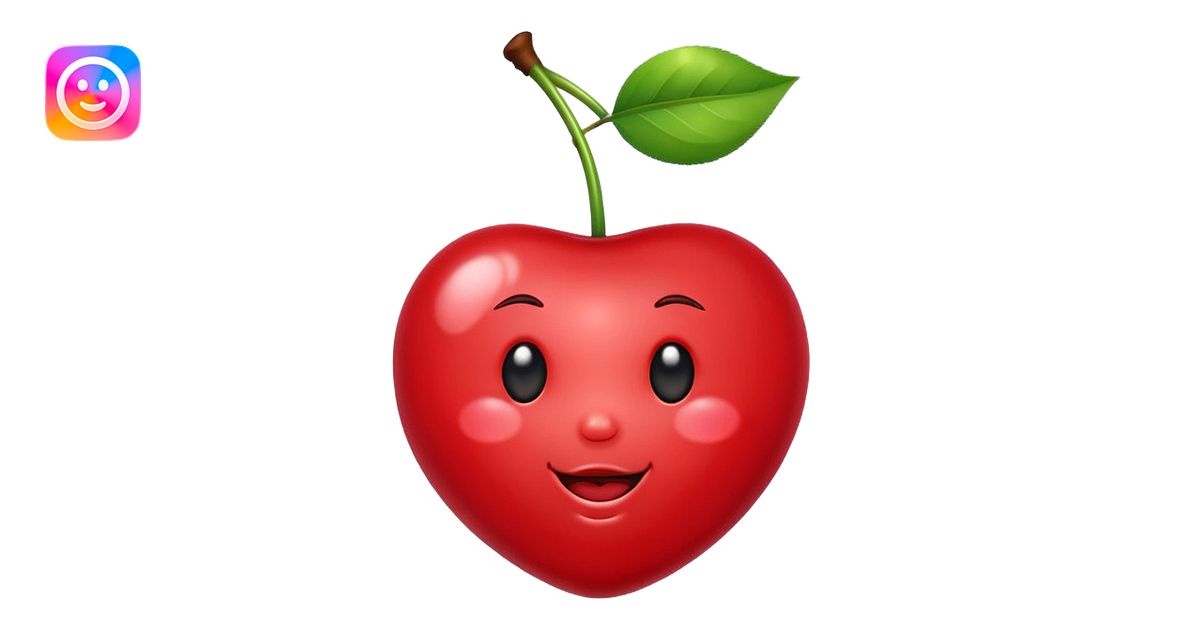 cute cherry with face emoji | AI Emoji Generator