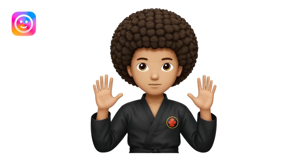 black karate instructor with afro hair and a low taper haircut, and a ...