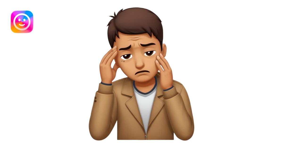A cartoon sticker of an exhausted Indian man facepalming softly with a ...