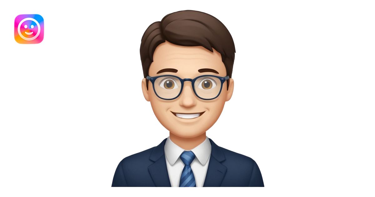 white collar man with glasses emoji | AI Emoji Generator