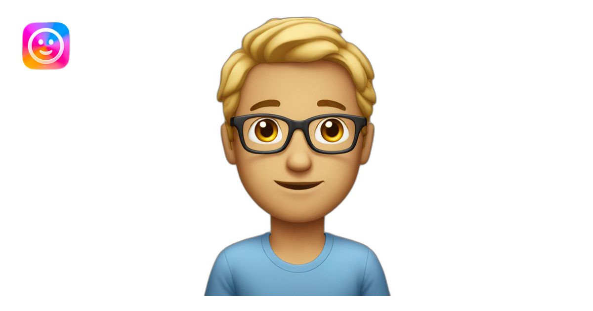 Intelligent guy-no glasses- in a tshirt emoji | AI Emoji Generator