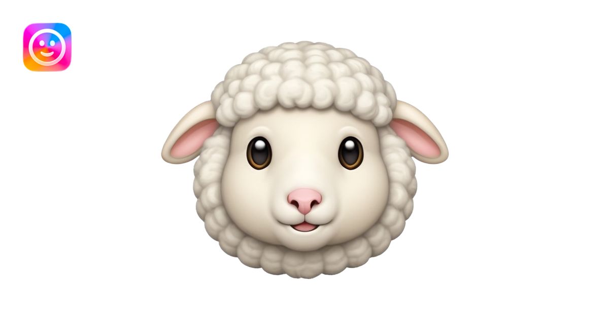 sheep, simple, not detailed, cute emoji | AI Emoji Generator