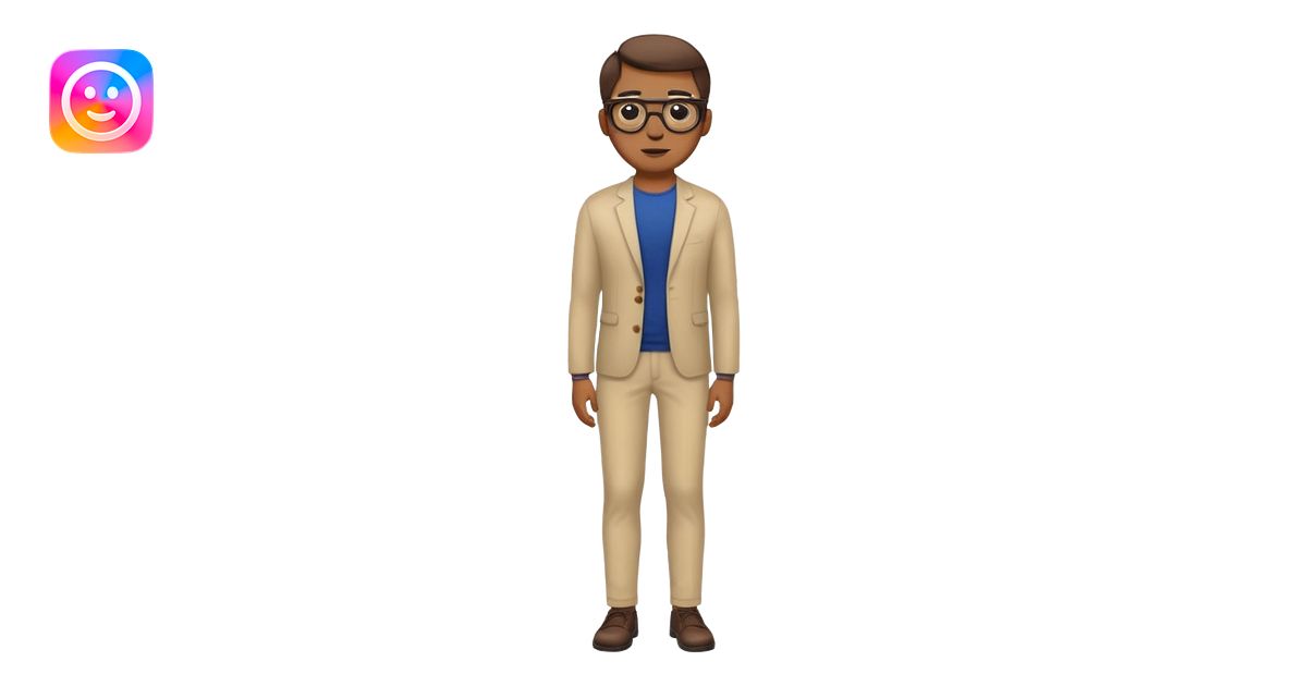 male model wearing glasses full body emoji | AI Emoji Generator