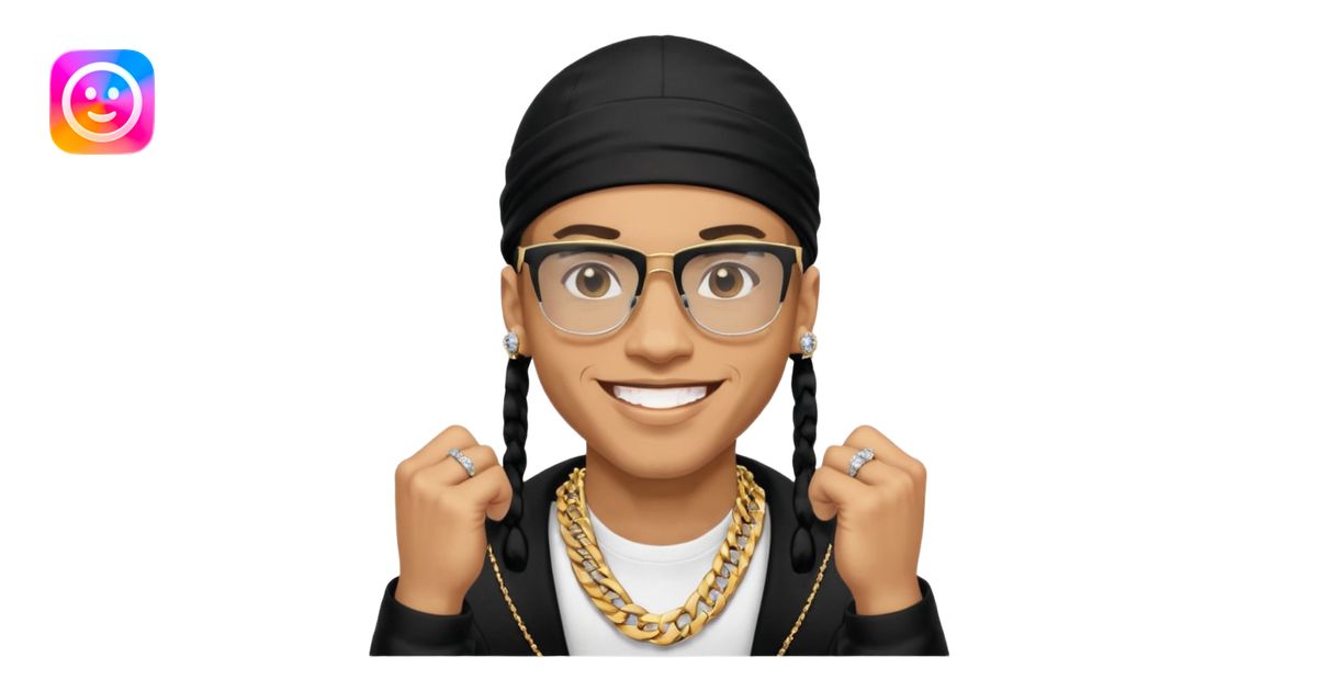 lightskin man with a black durag,a cuban link chain,glasses, and ...