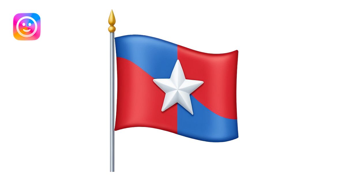 Make an emoji of a flag that is red blue red it’s a star in the middle ...
