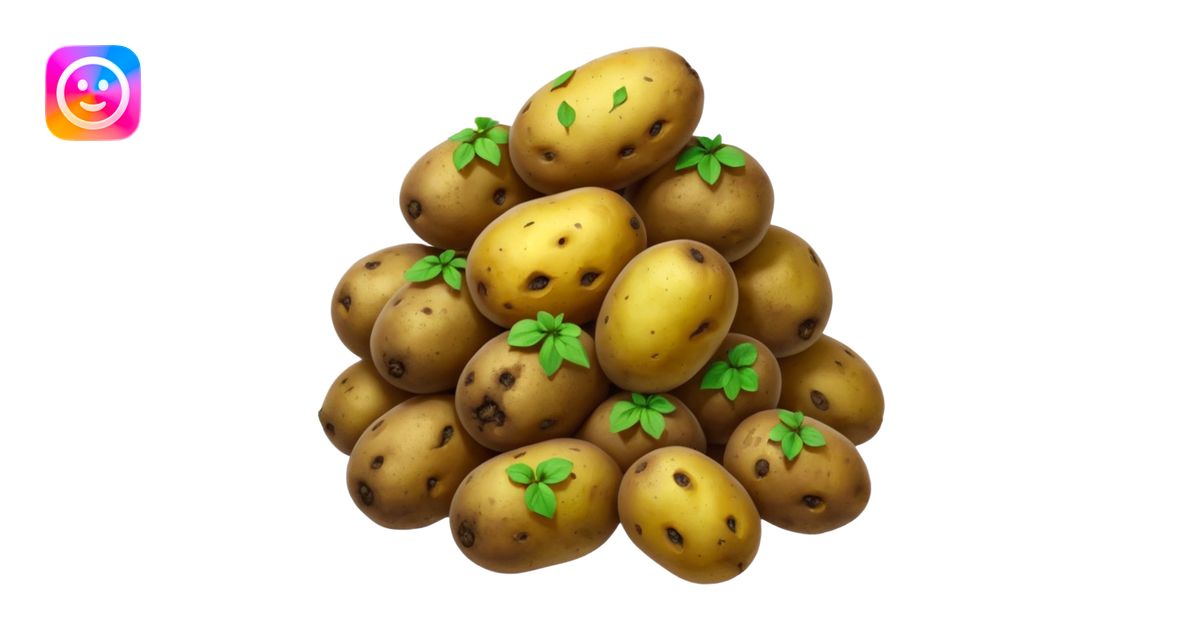 Normal sized emoji of rotting potatoes with mold based on these: 🍠🥔 ...