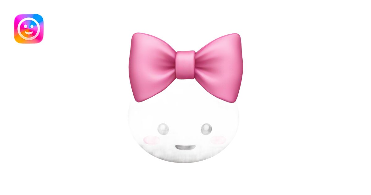 Bow cute pink whote emoji | AI Emoji Generator
