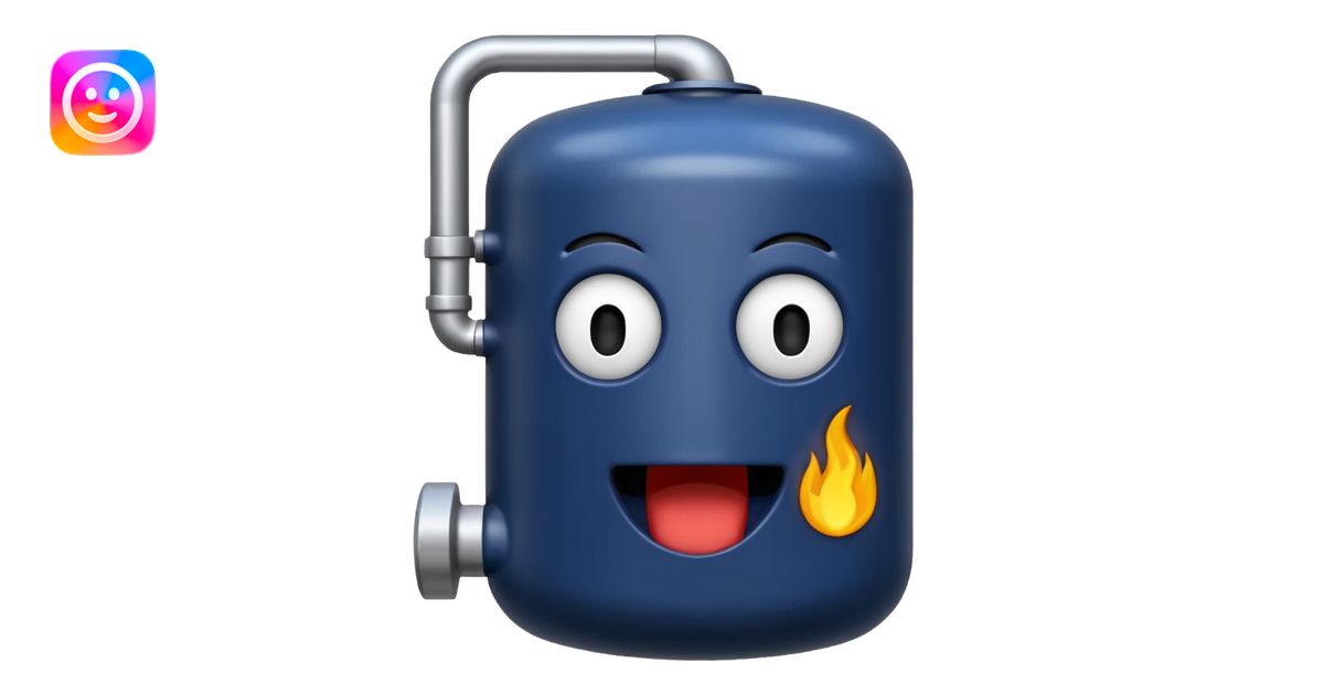 navy blue boiler emoji modern no face detailed emoji | AI Emoji Generator