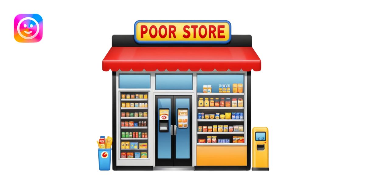 Convenience store named poor store and more emoji | AI Emoji Generator