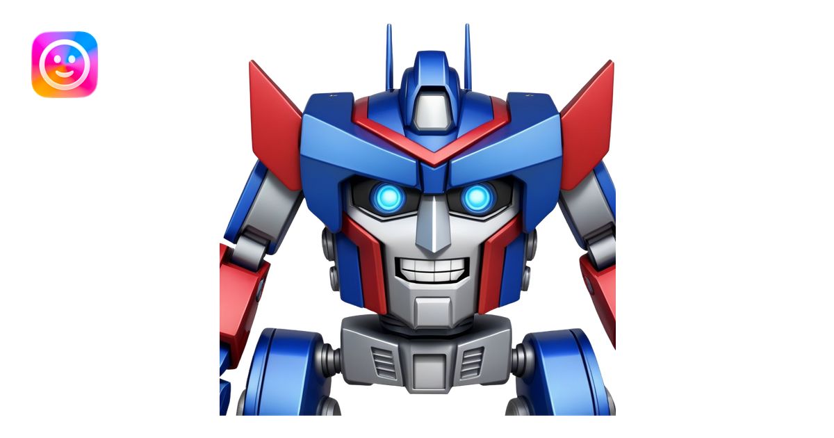Optimus Prime robot from Transformers laughing emoji | AI Emoji Generator