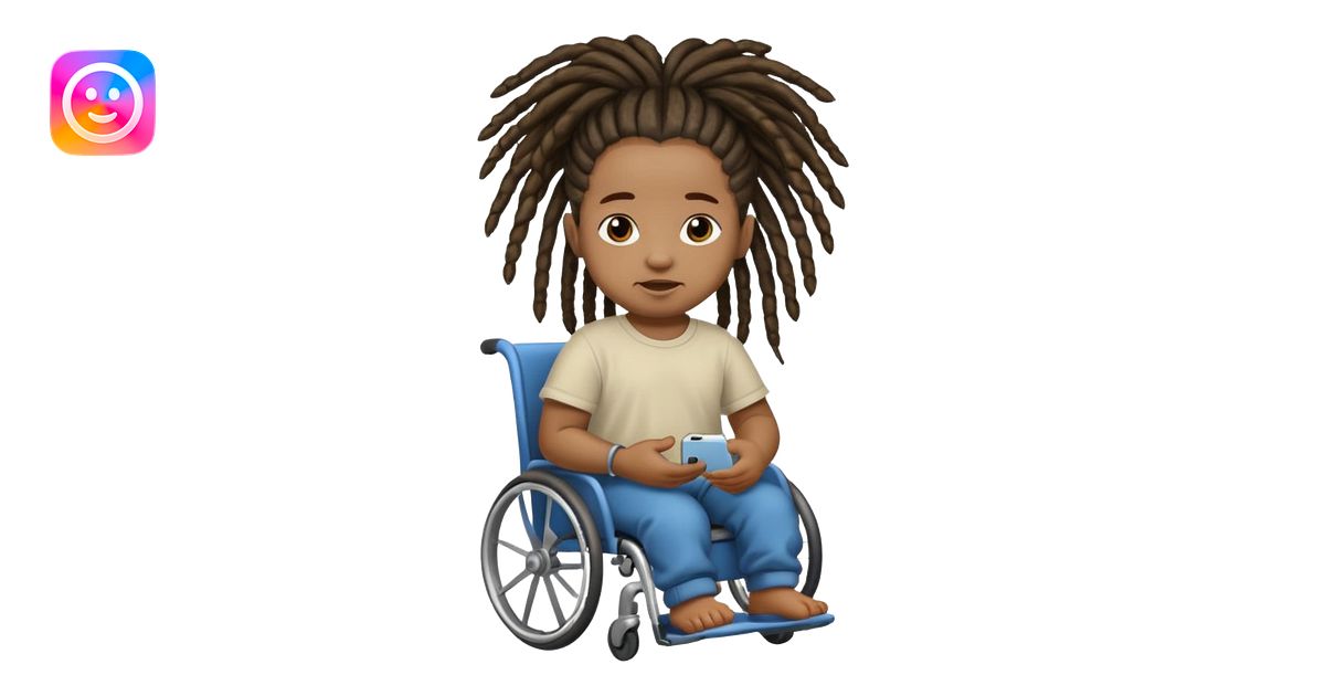 Diabetic disabled black baby with dread locks emoji | AI Emoji Generator